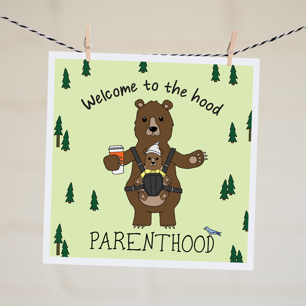 New Baby Card: Welcome to the Hood, Parenthood - by Jana Rushforth