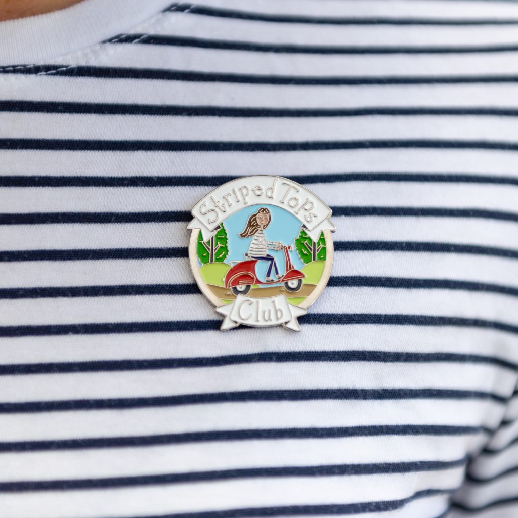 Striped Tops Club Enamel Pin - by Jana Rushforth
